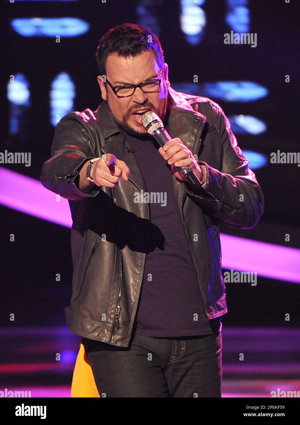 HOLLYWOOD, CA - FEBRUARY 28: Top 12 contestant Adam Brock performs on ...