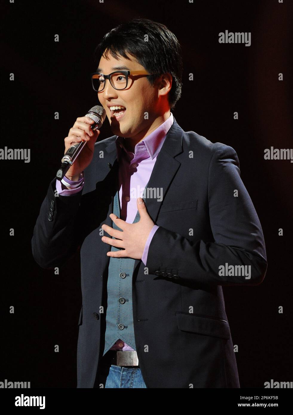 HOLLYWOOD, CA - FEBRUARY 28: Top 12 contestant Heejun Han performs on ...