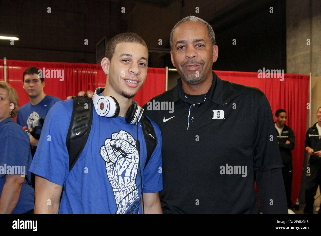 Duke Guard (30) Seth Curry poses with his father, former NBA Guard Dell ...