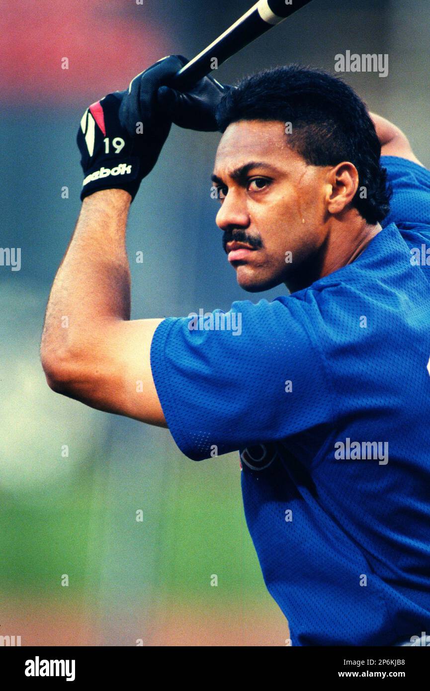 Juan Gonzalez of the Texas Rangers during a game at Dodger Stadium in ...