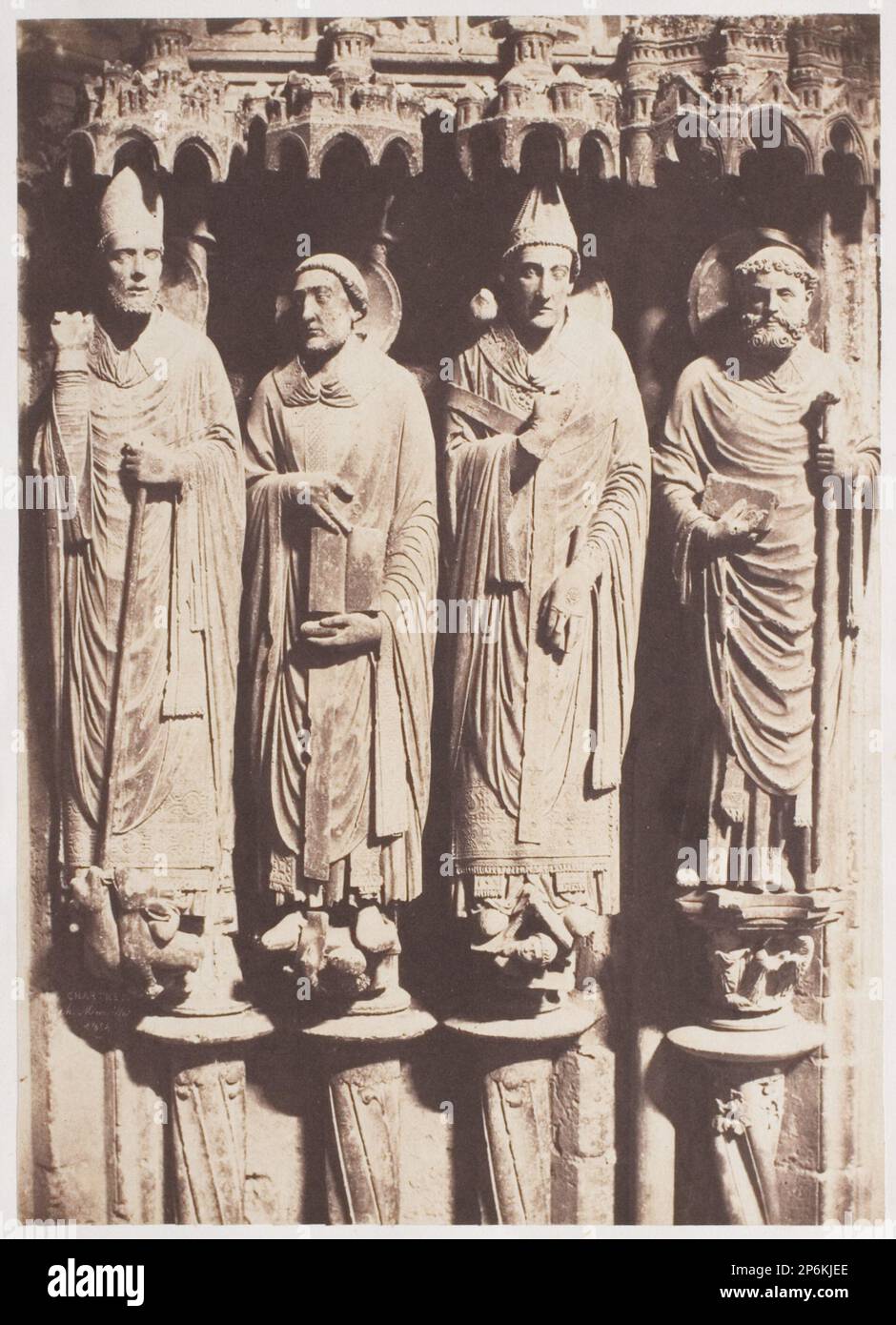 Charles Marville, Study of Four Male Saints, Chartres, 1854, albumen ...