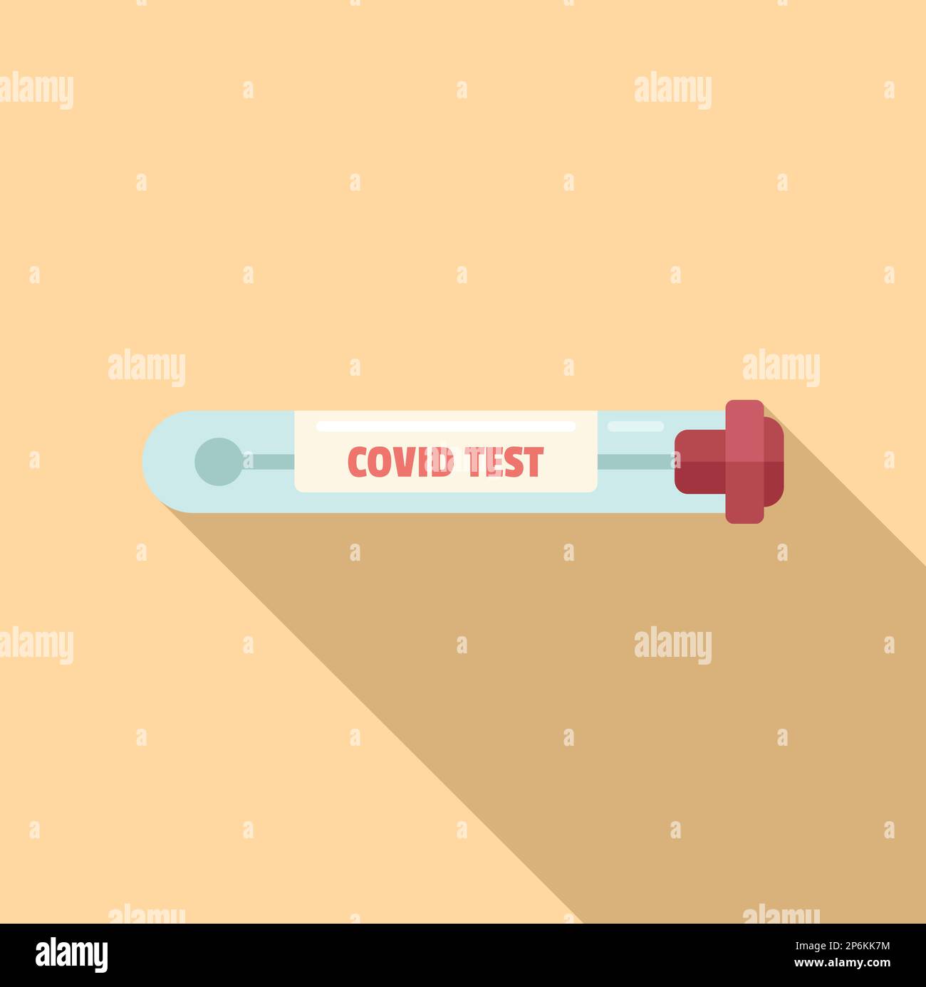 Covid test icon flat vector. Corona lab. Virus swab Stock Vector Image ...