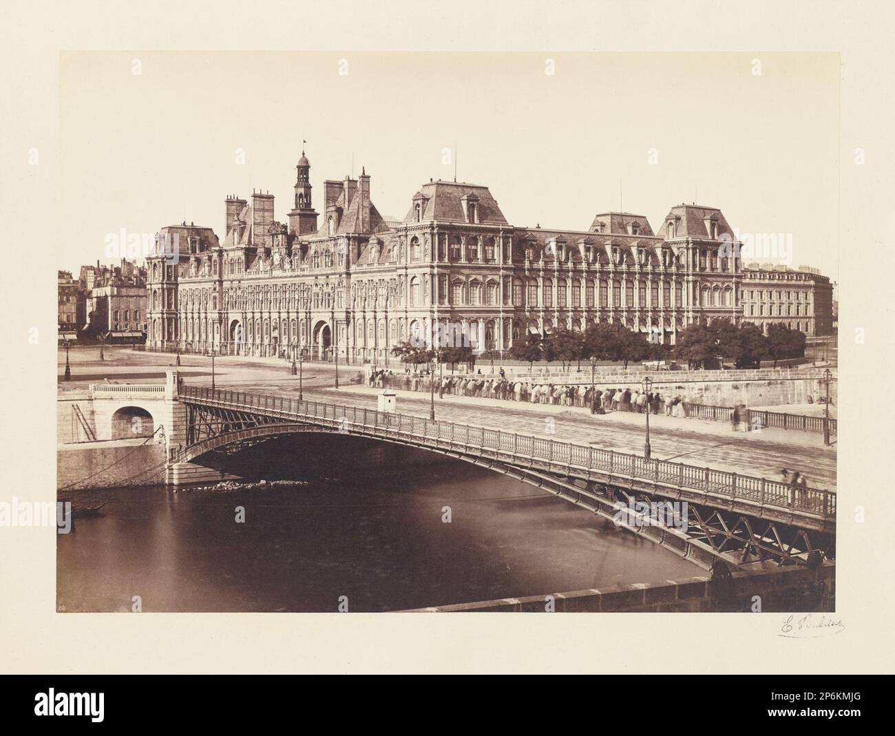 Édouard Baldus, Pont d'Arcole and the Hotel de Ville, Paris, 1855 ...