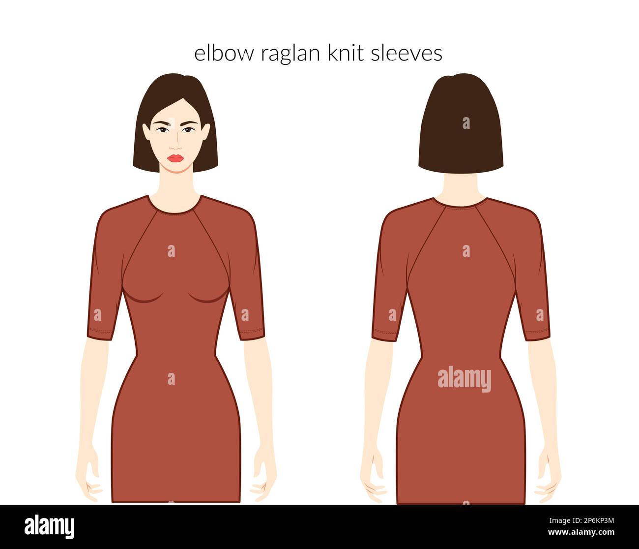 Raglan knit sleeves elbow length clothes character beautiful lady in ...