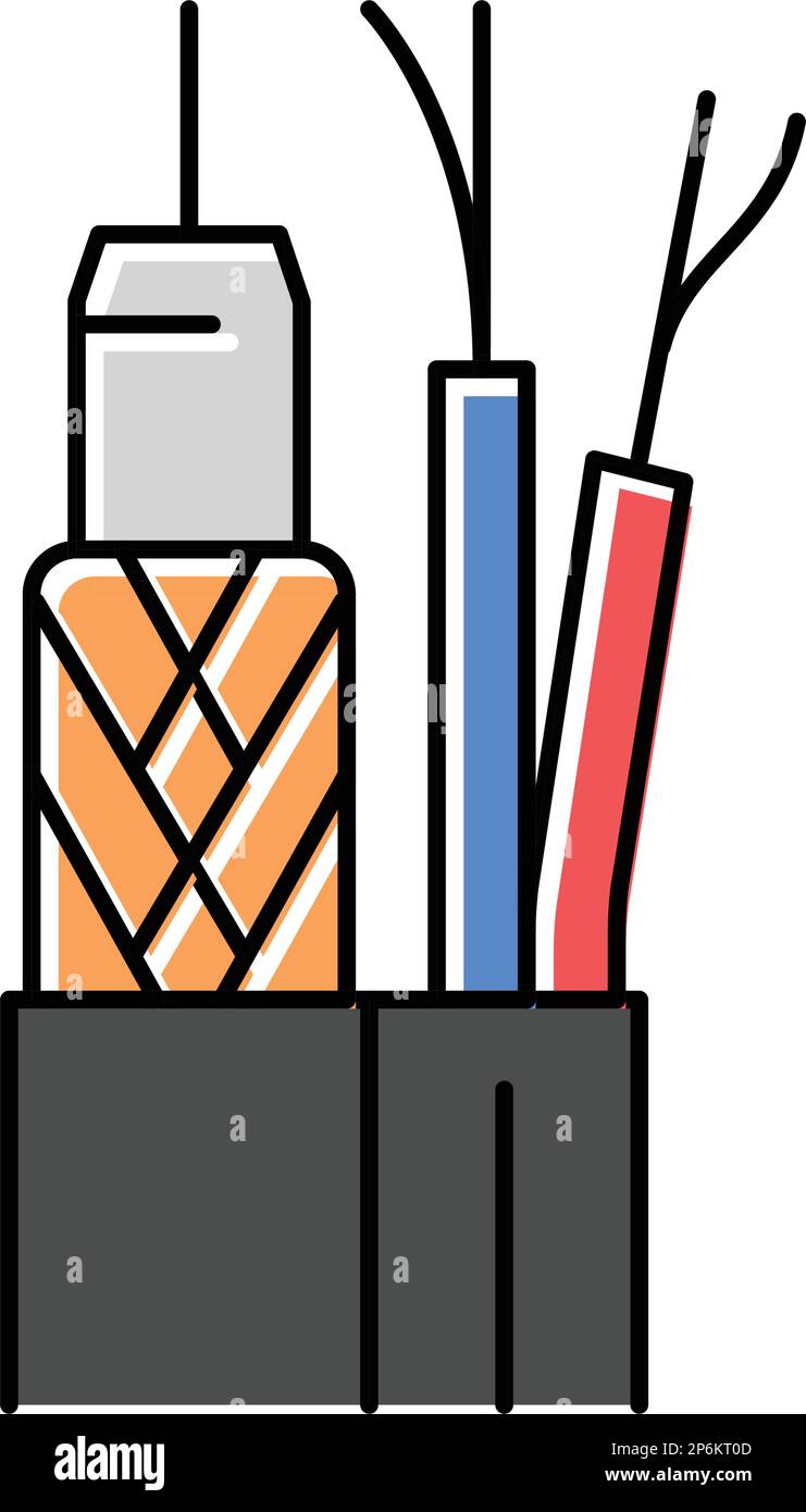 cctv cable wire color icon vector illustration Stock Vector Image & Art ...