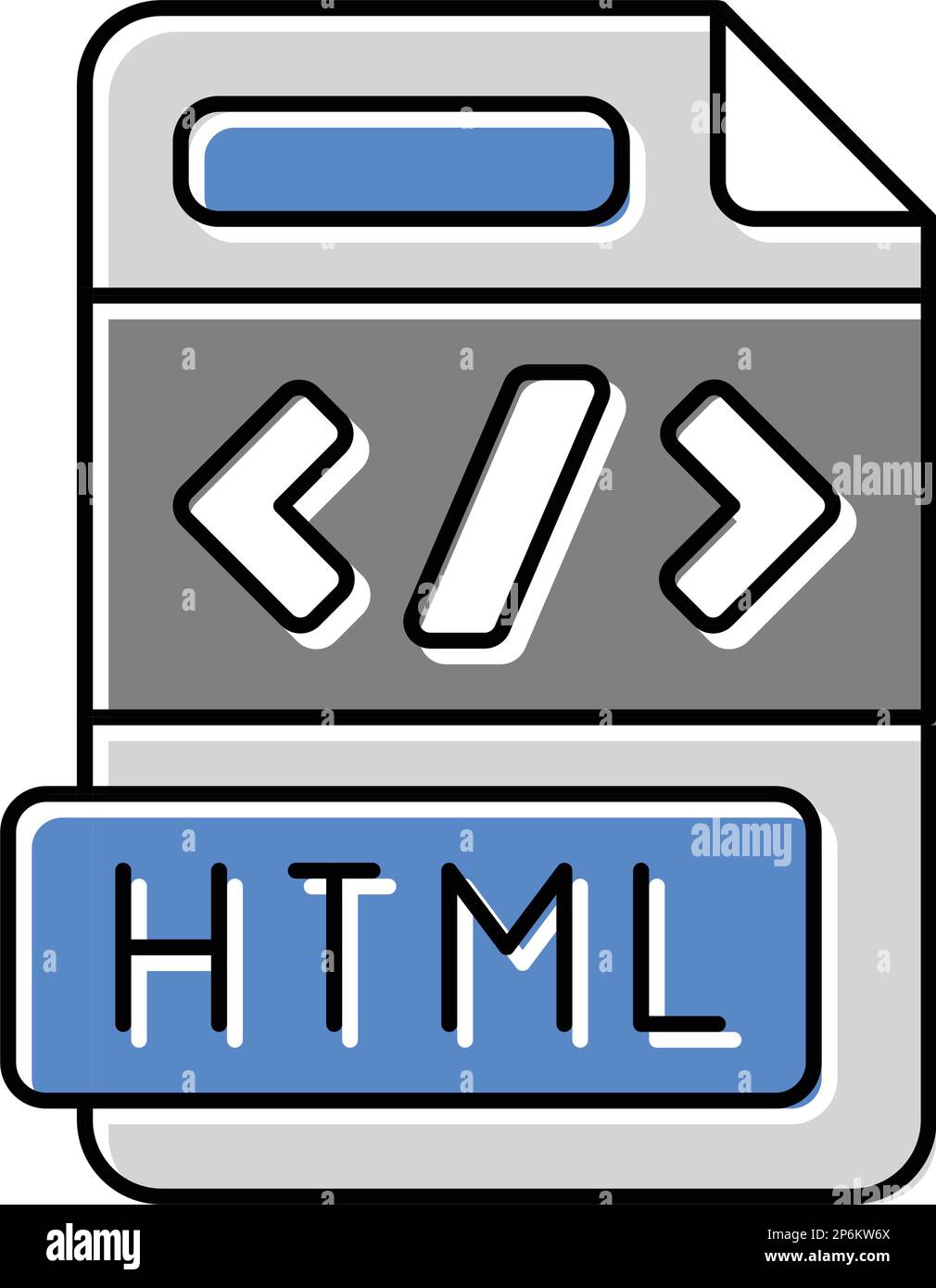 Html File Format Document Color Icon Vector Illustration Stock Vector