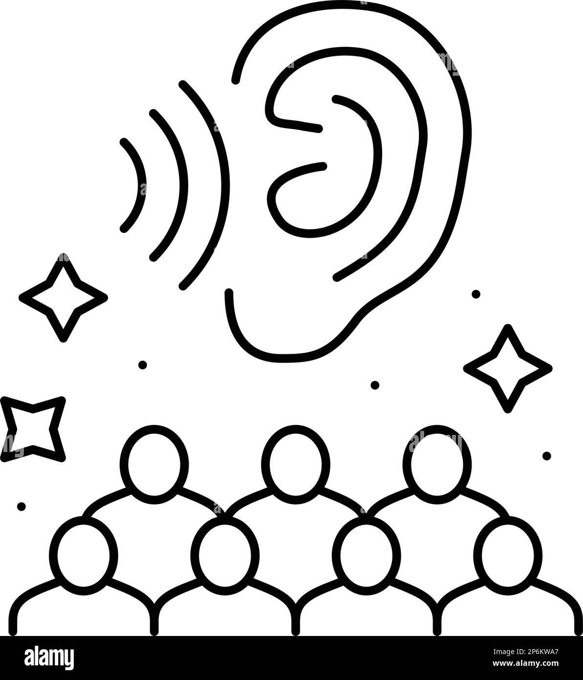 active listener business line icon vector illustration Stock Vector ...
