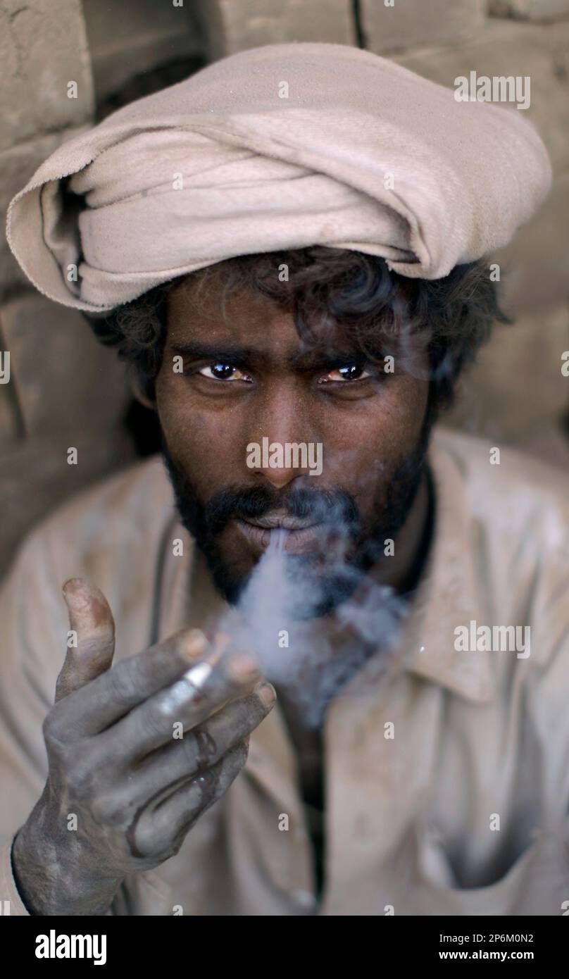 Pakistani Allah Ditta Nazar, age 35, a worker in a brick factory ...