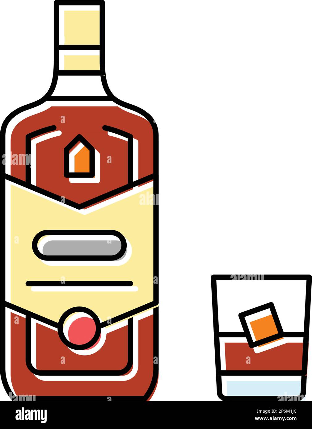 whiskey drink bottle color icon vector illustration Stock Vector Image ...