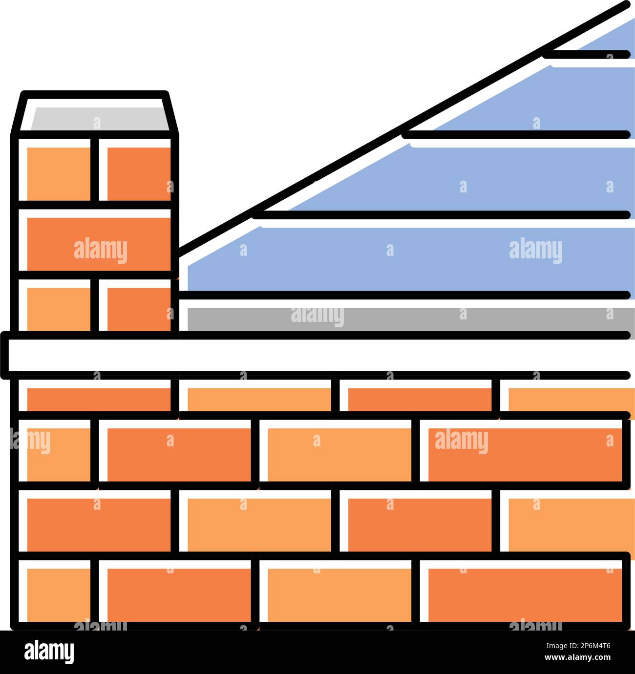parapet building house color icon vector illustration Stock Vector ...