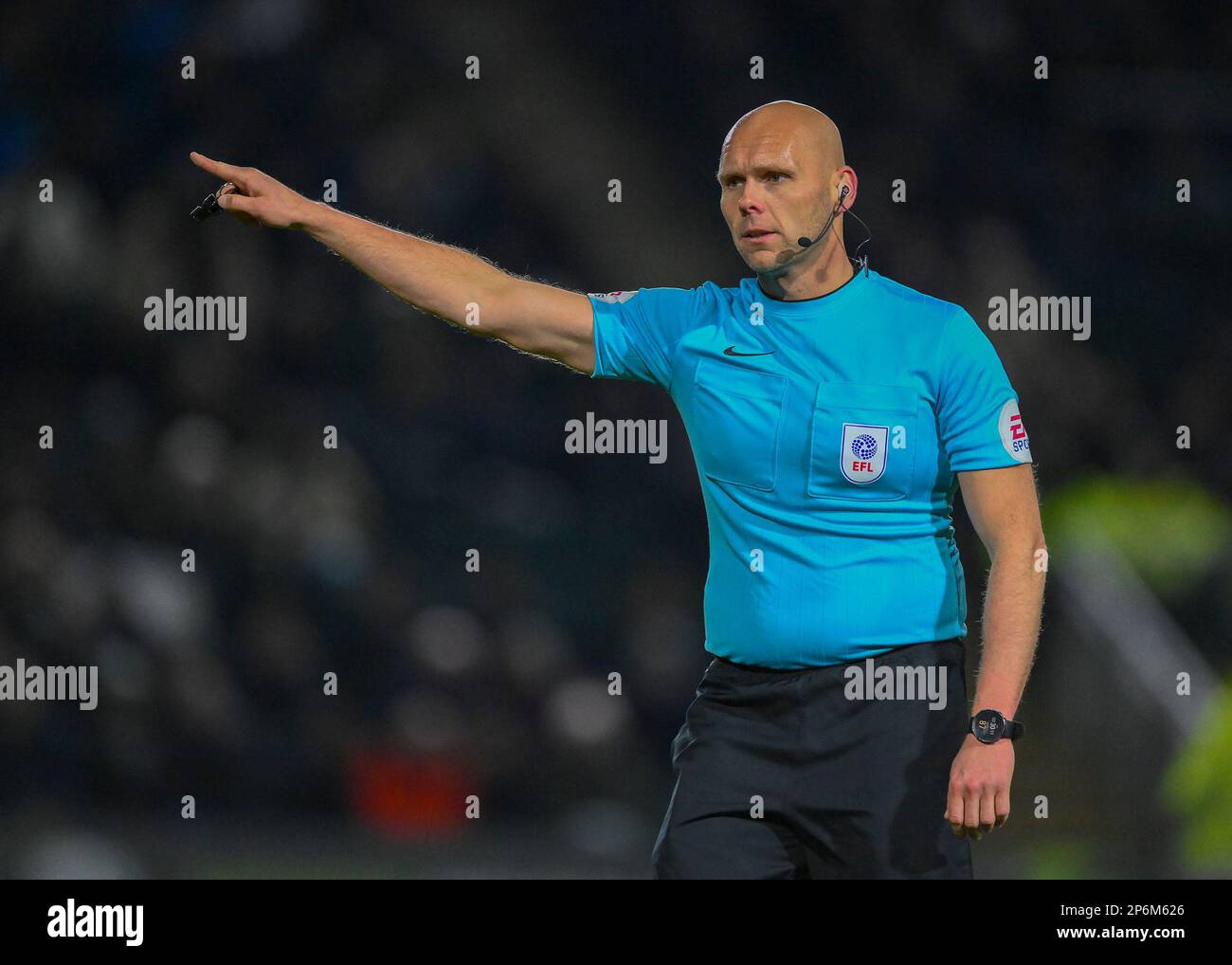 Referee CHARLES BREAKSPEAR during the Sky Bet League 1 match Plymouth ...