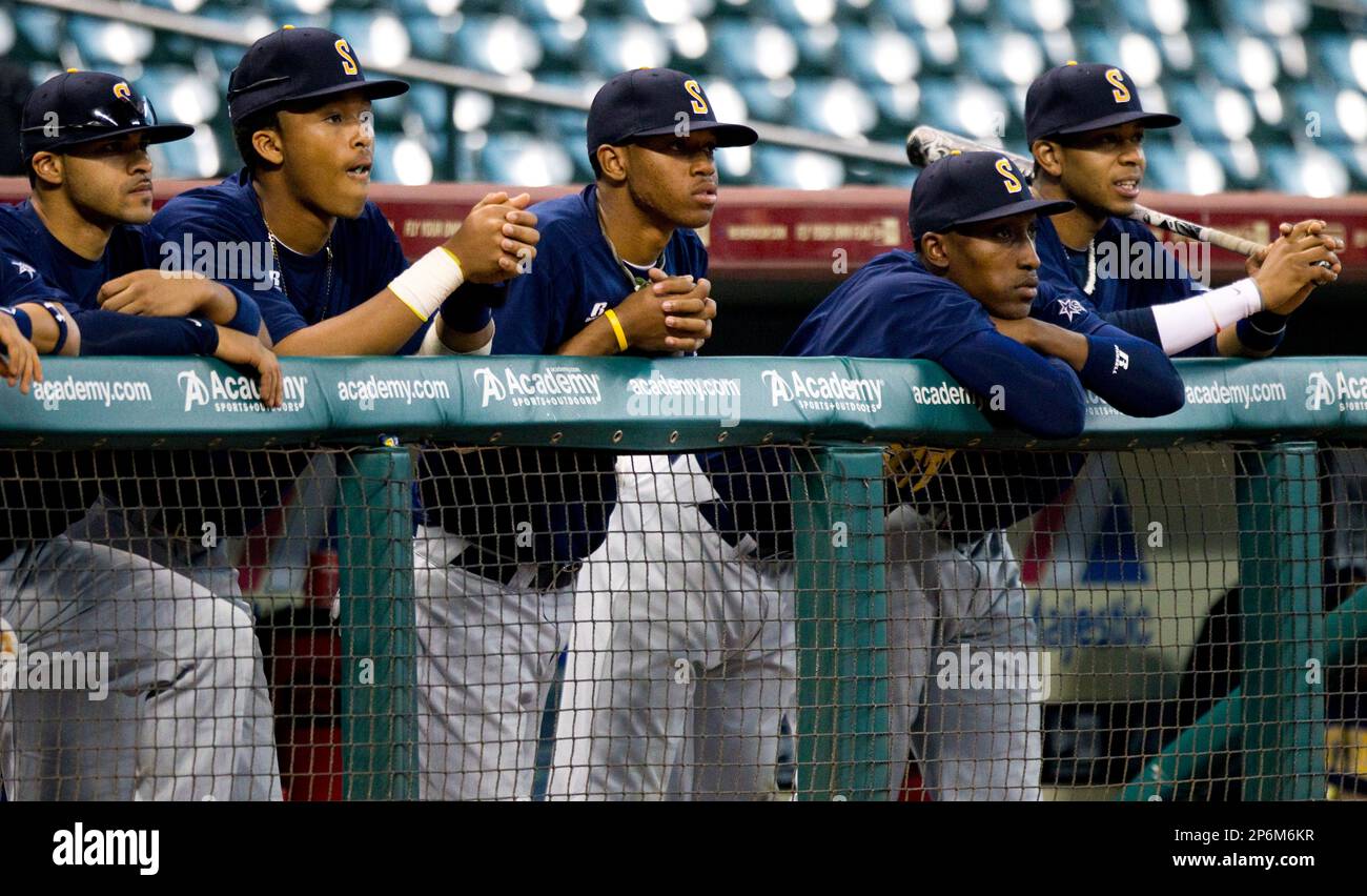 Southern players watch from the dugout against Prairie View during an ...
