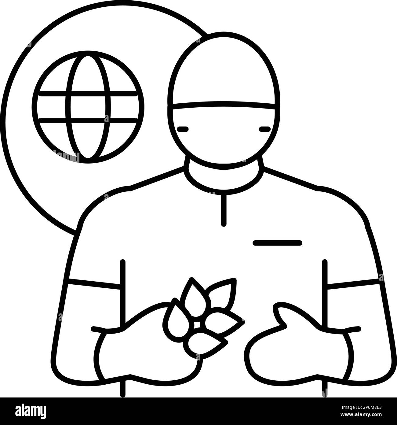 environmental engineer worker line icon vector illustration Stock ...