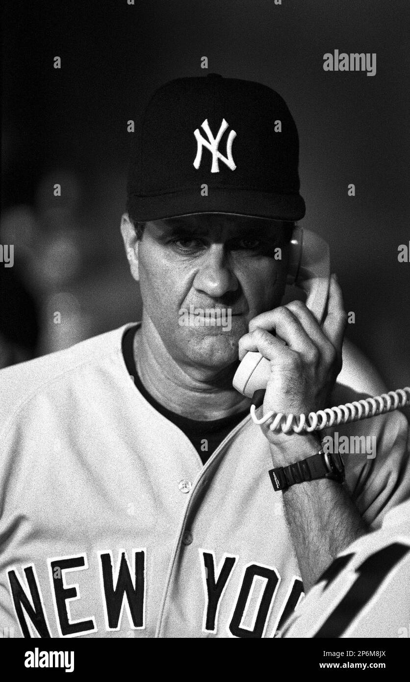 New York Yankees Manager Joe Torre during a game at Anaheim Stadium in ...
