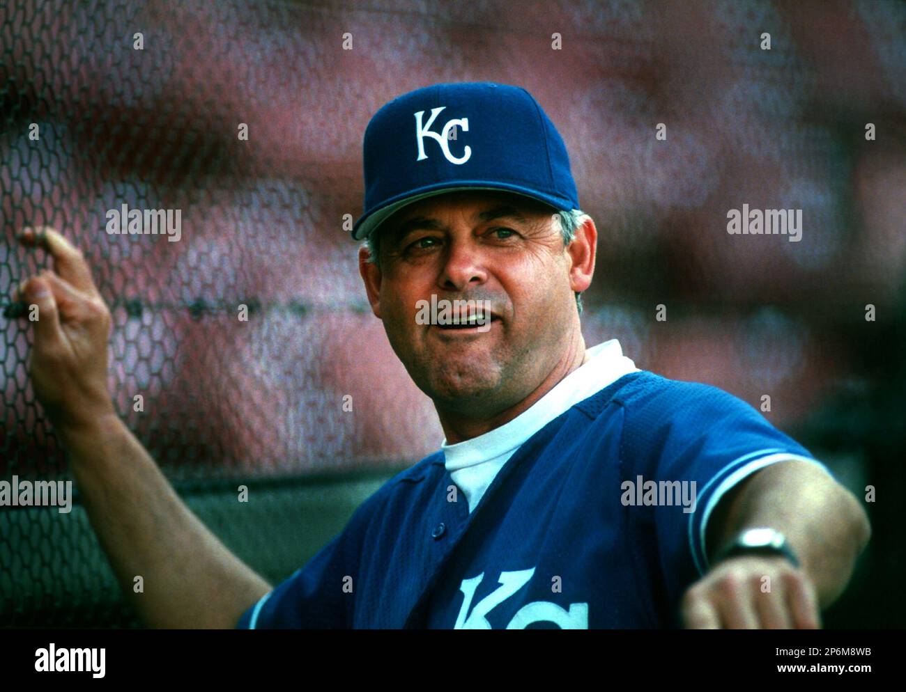 Kansas City Royals Manager Bob Boone during a game at Anaheim Stadium ...