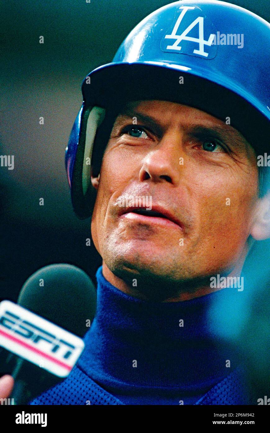 Brett Butler of the Los Angeles Dodgers during a game at Dodger Stadium ...