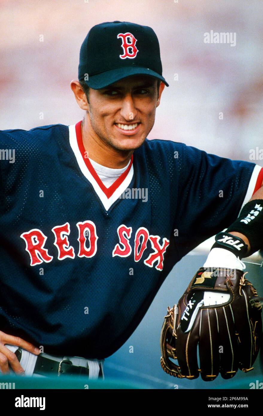 Nomar Garciaparra of the Boston Red Sox during a game at Anaheim ...
