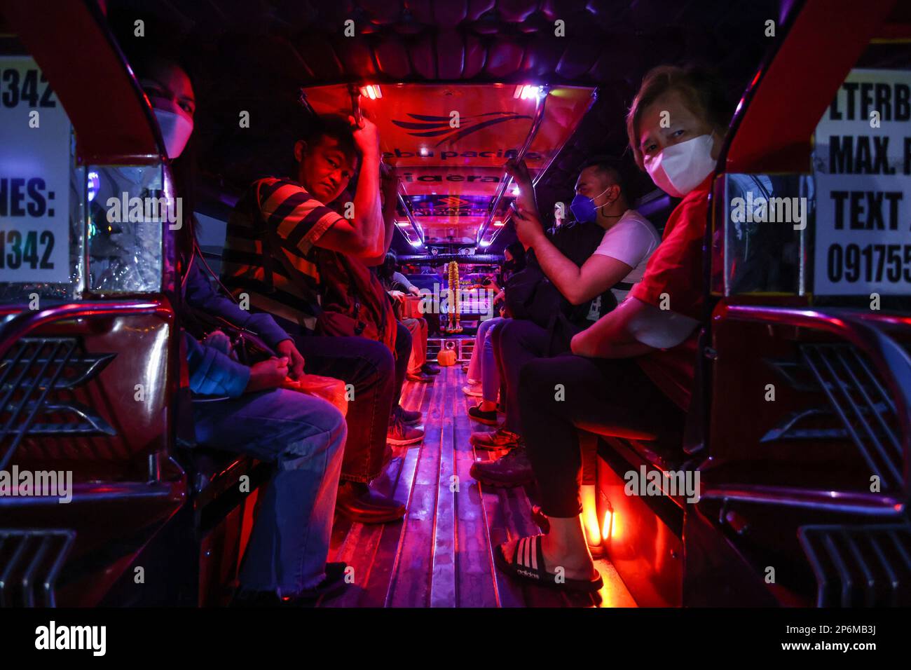 Manila, Manila, The Philippines. 8th Mar, 2023. Passengers in a jeenpey ...