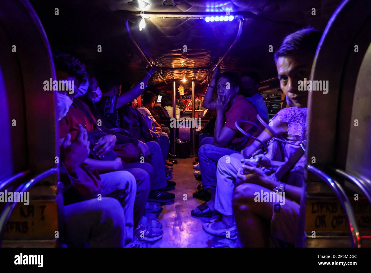 Manila, Manila, The Philippines. 8th Mar, 2023. Passengers in a jeenpey ...