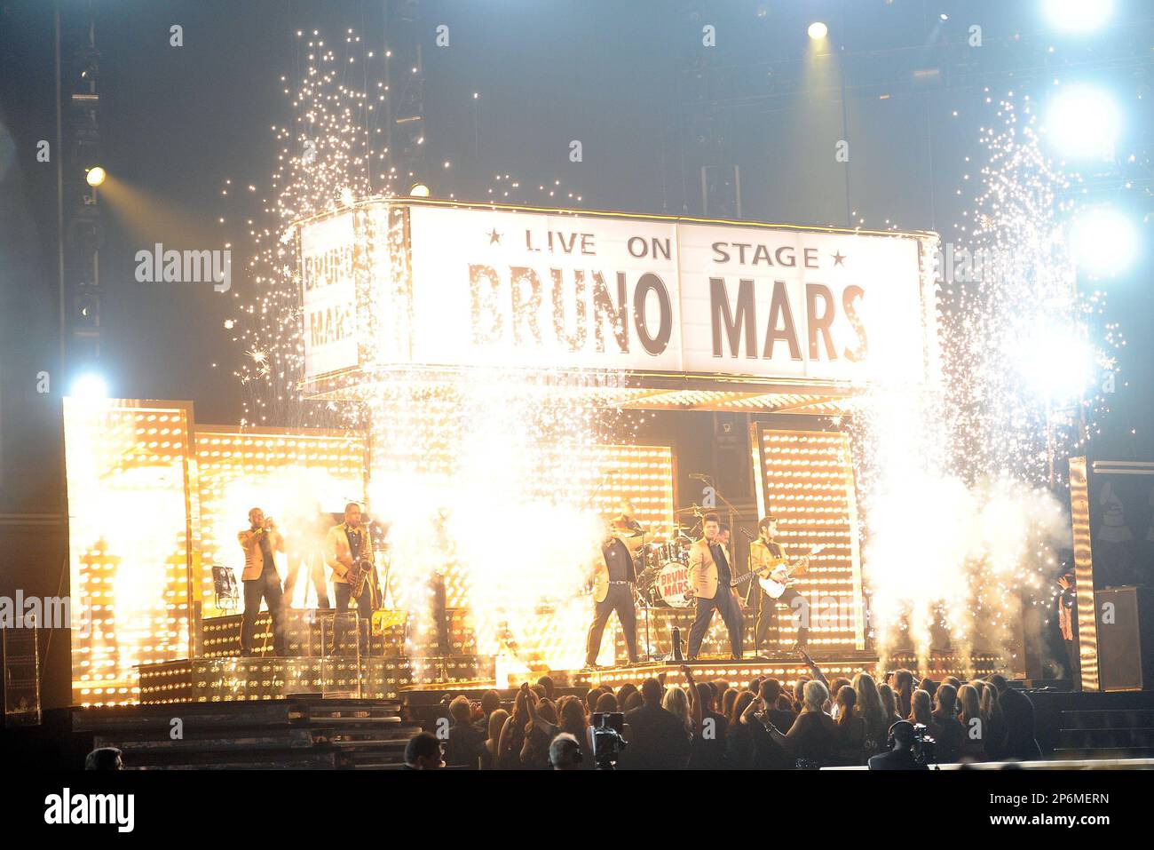 Los Angeles Ca February 12 Bruno Mars Performs Onstage At The 54th