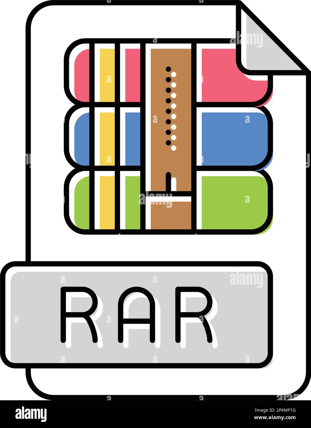 rar file format document color icon vector illustration Stock Vector ...