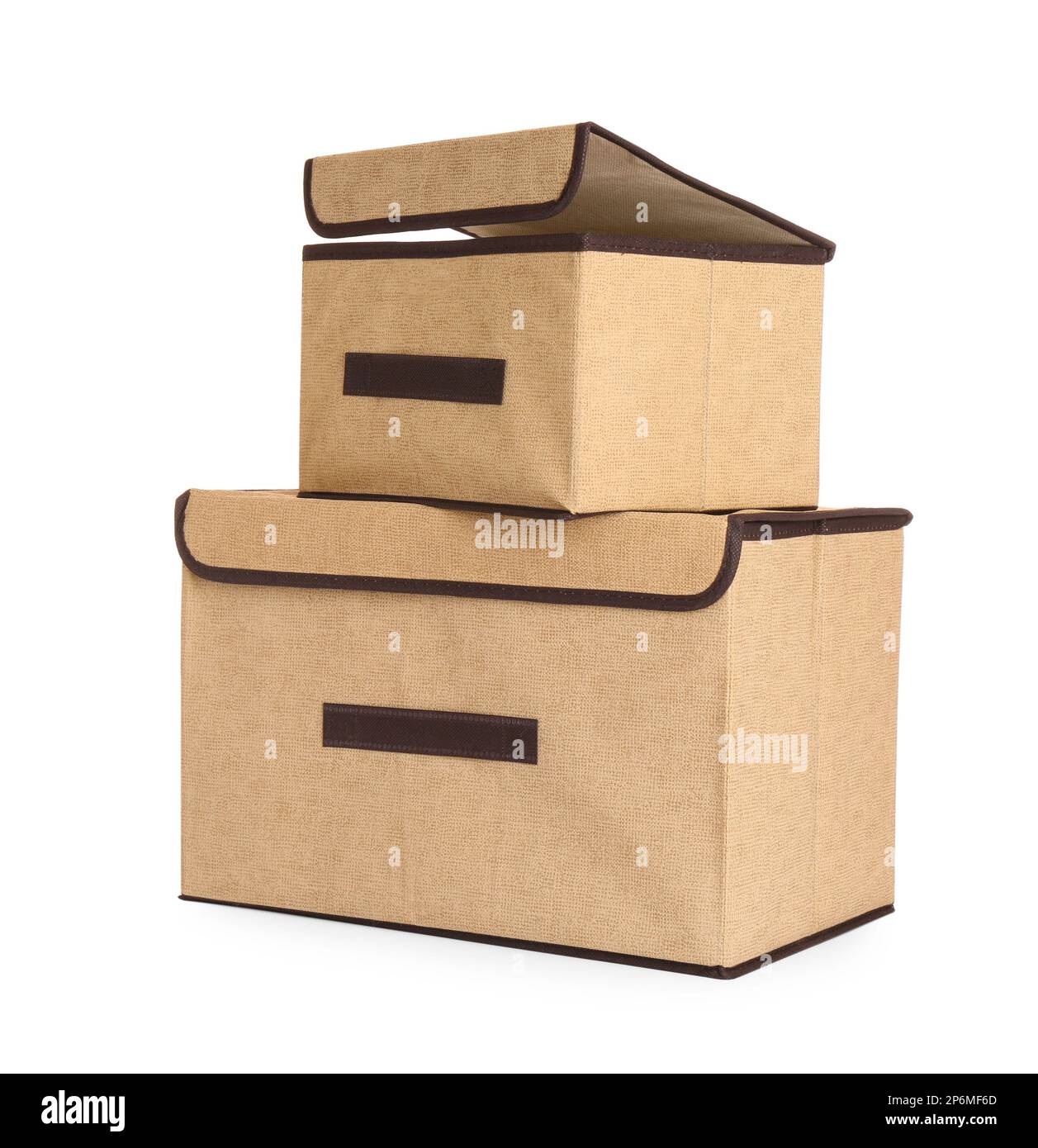 Two textile storage cases isolated on white Stock Photo - Alamy