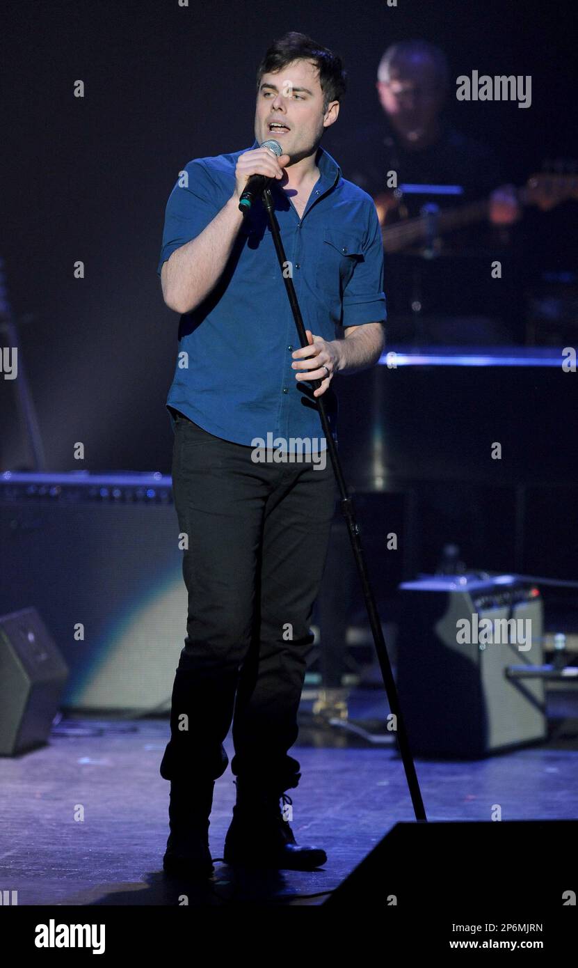 BEVERLY HILLS, CA - FEBRUARY 9: Singer Marc Martel performs onstage at ...