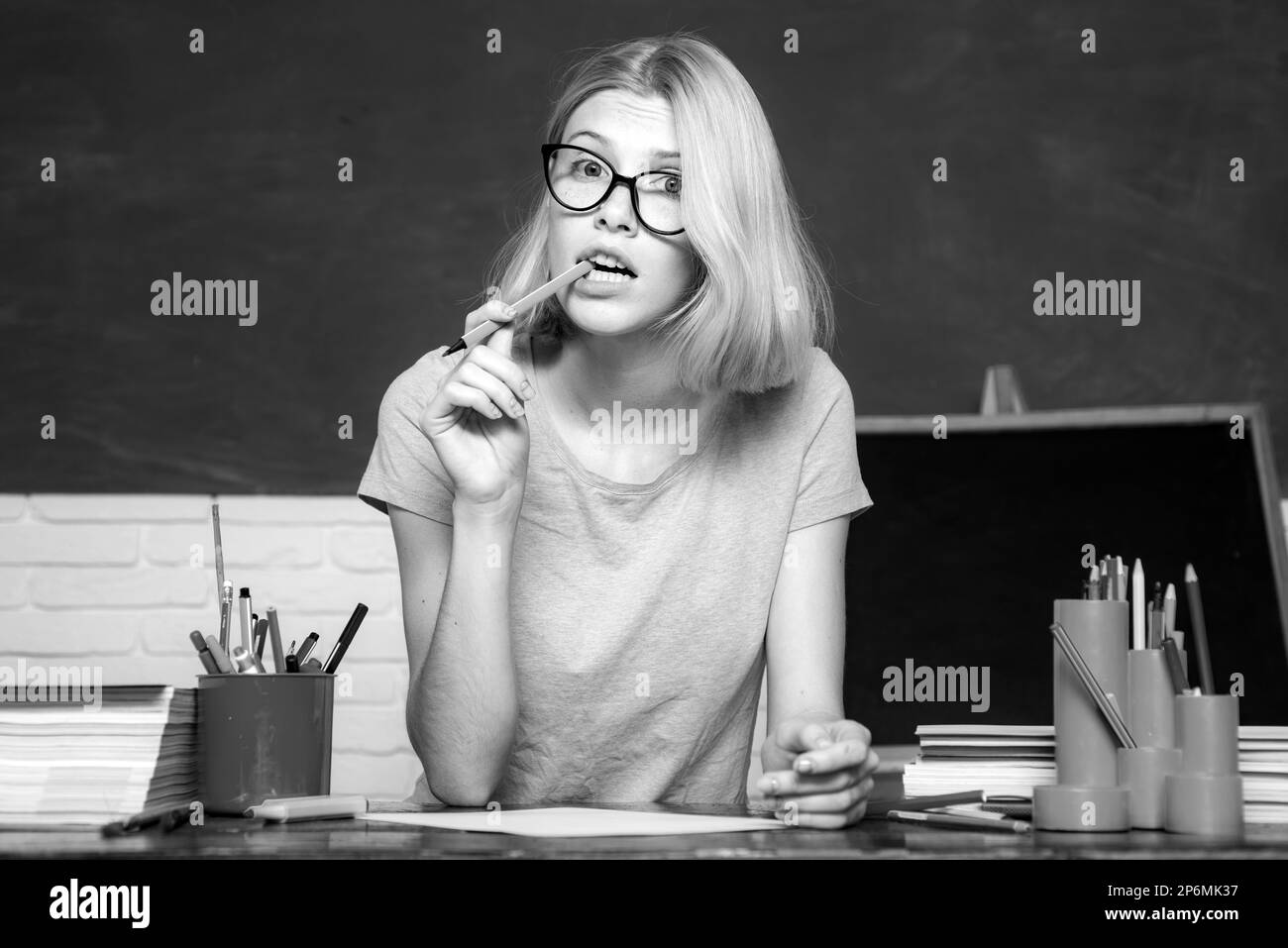 Student. Portrait of a female student in university. World teachers day ...
