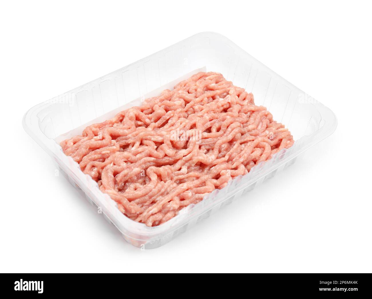 Raw chicken minced meat in container isolated on white Stock Photo - Alamy