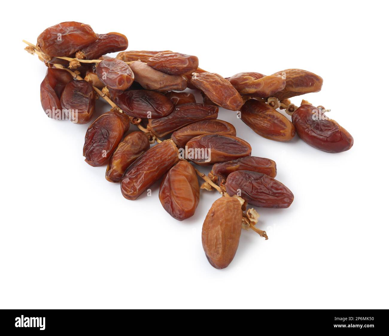 Sweet dates on branches against white background. Dried fruit as ...