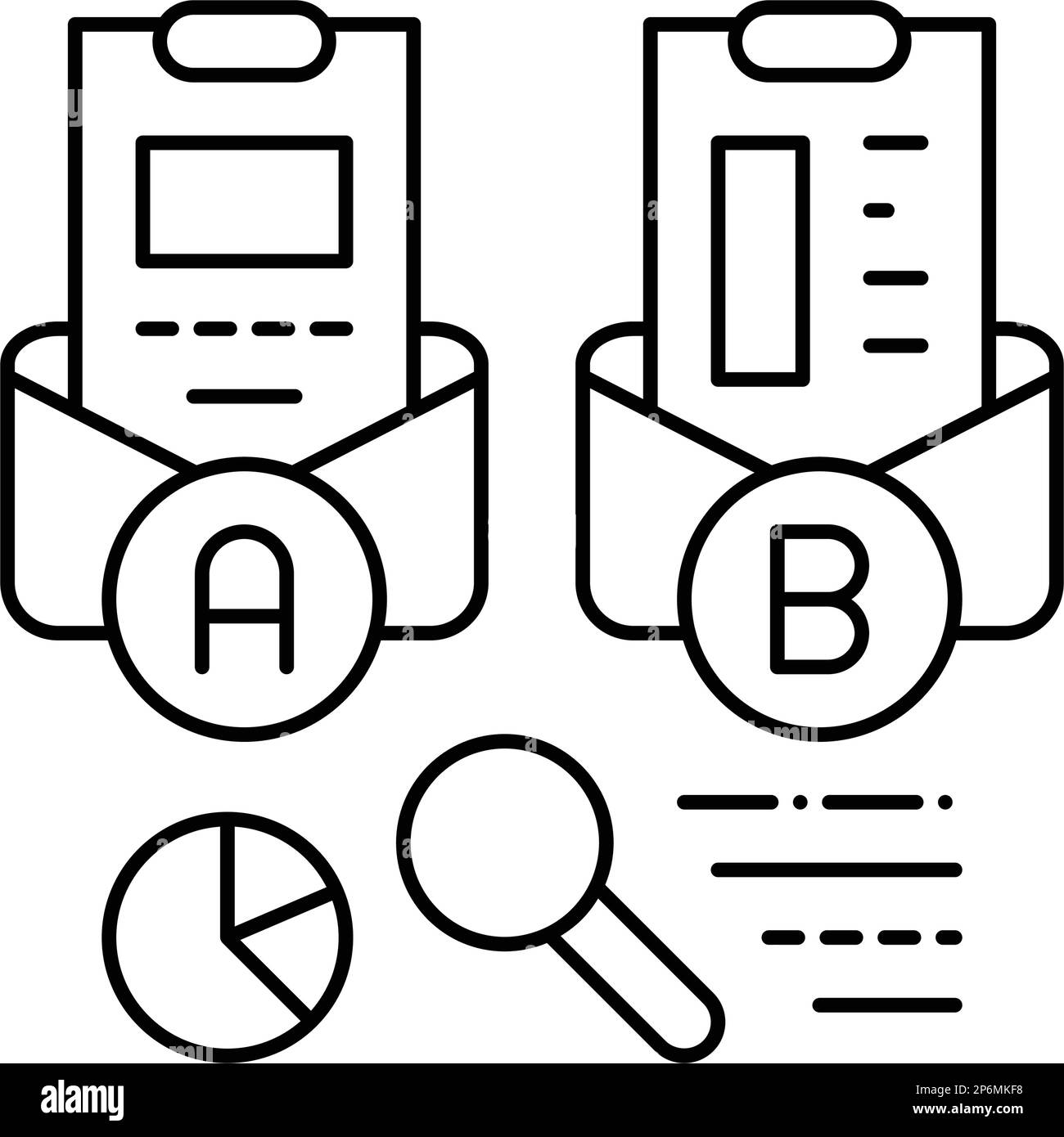 ab email split test marketing line icon vector illustration Stock ...