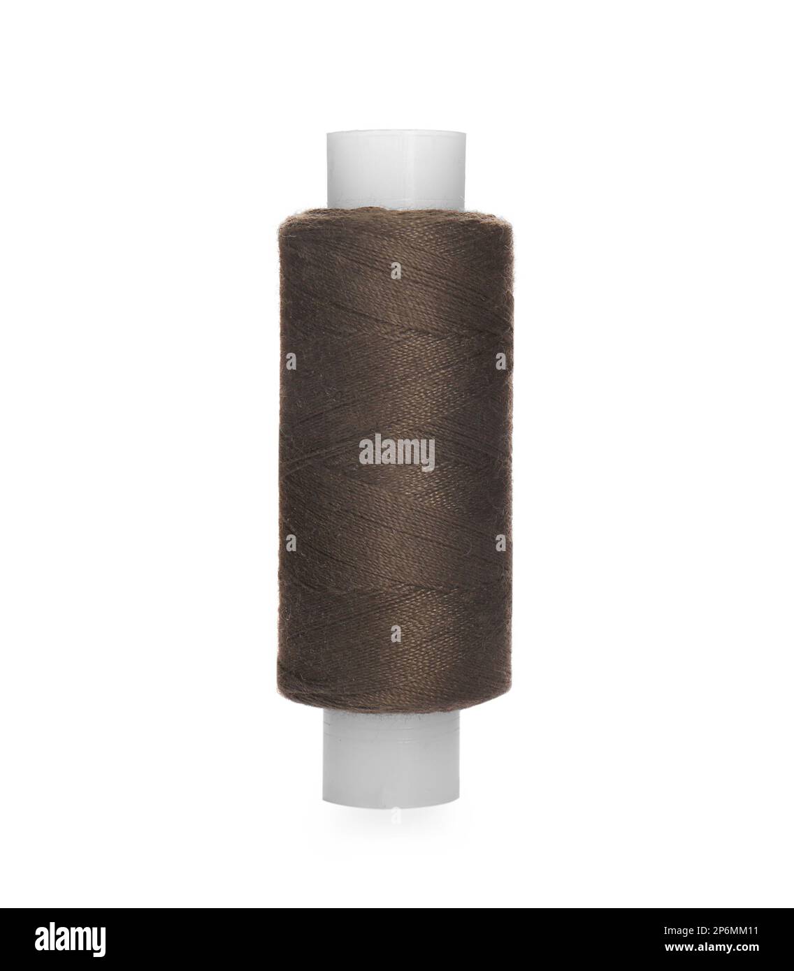 Spool of grey sewing thread isolated on white Stock Photo - Alamy