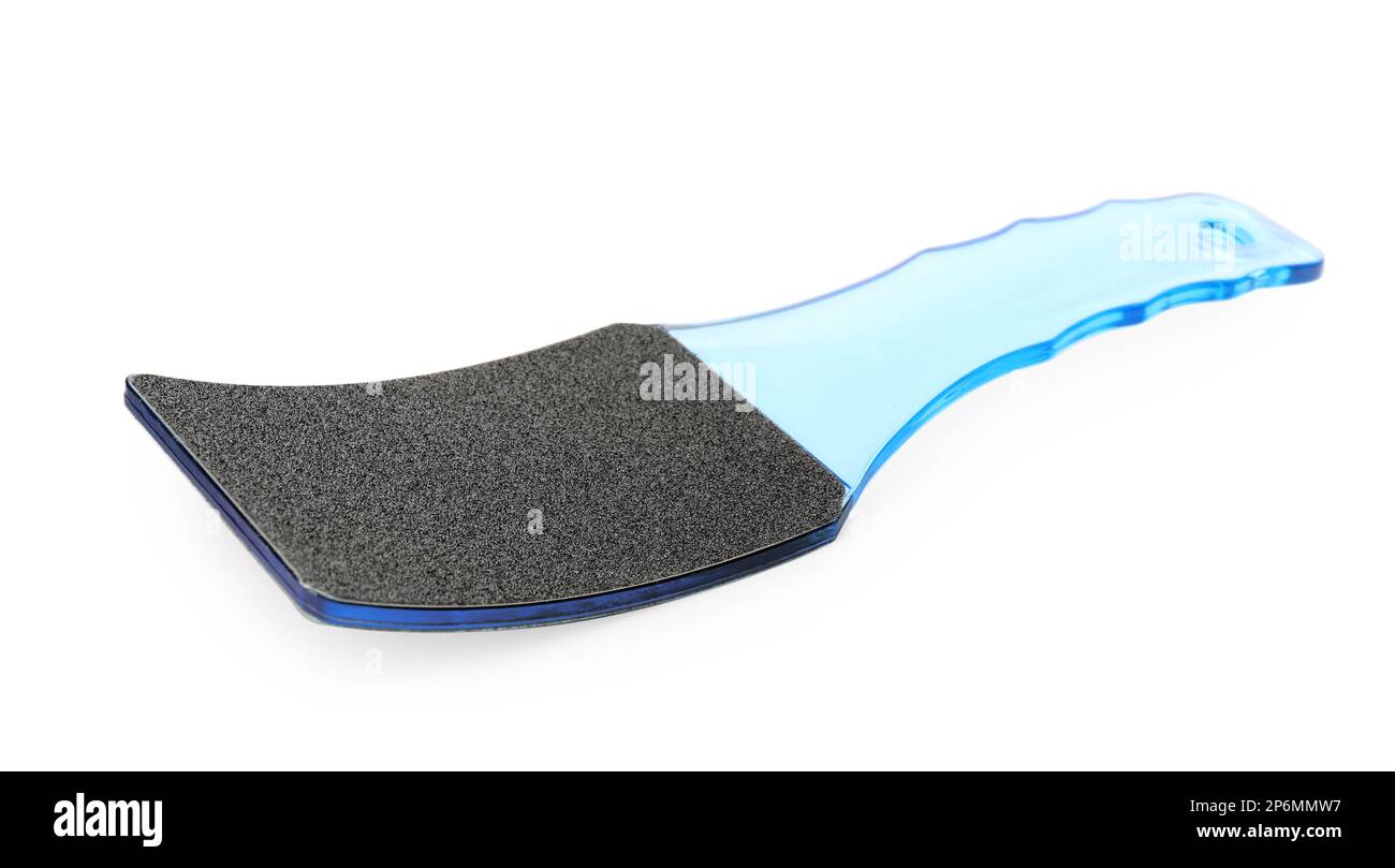 Blue foot file on white background. Pedicure tool Stock Photo - Alamy