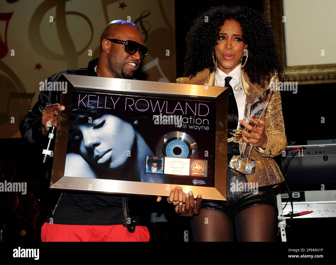 LOS ANGELES, CA - FEBRUARY 8: Singers Rico Love (L) and Kelly Rowland ...