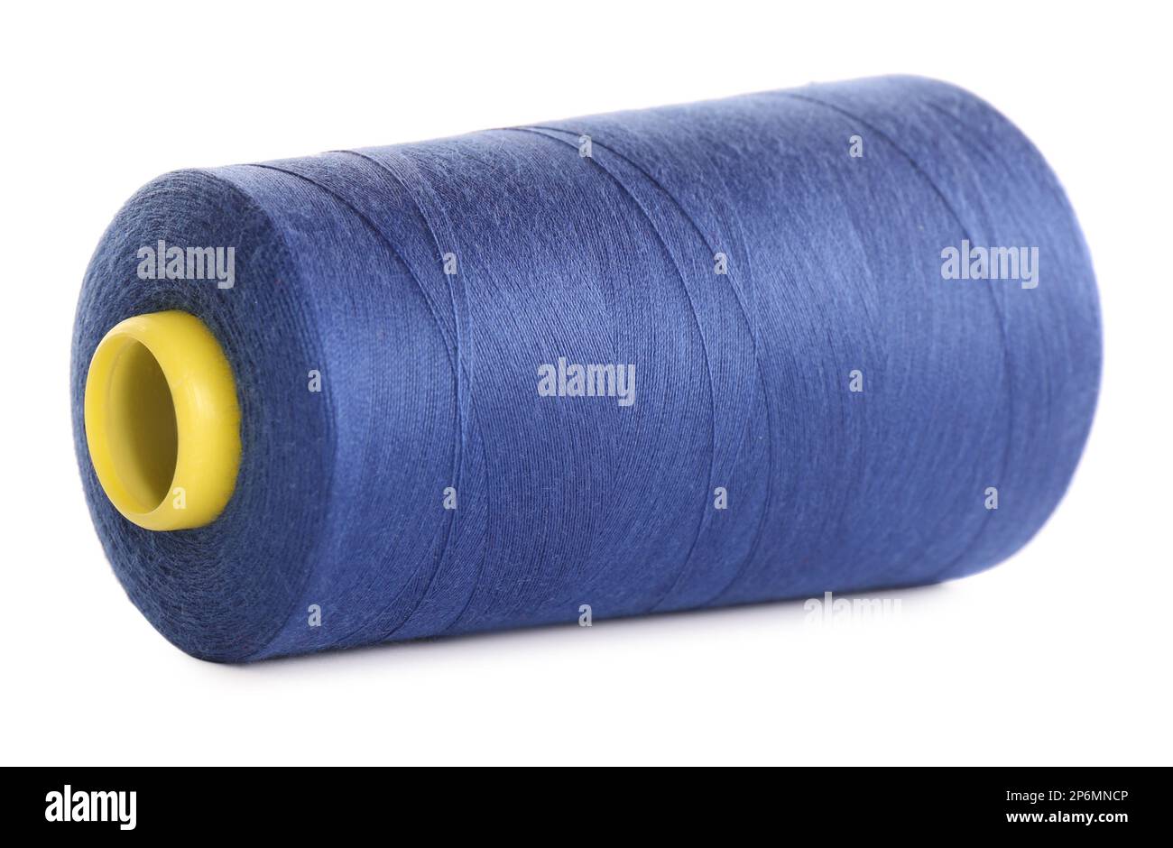 Spool of blue sewing thread isolated on white Stock Photo - Alamy