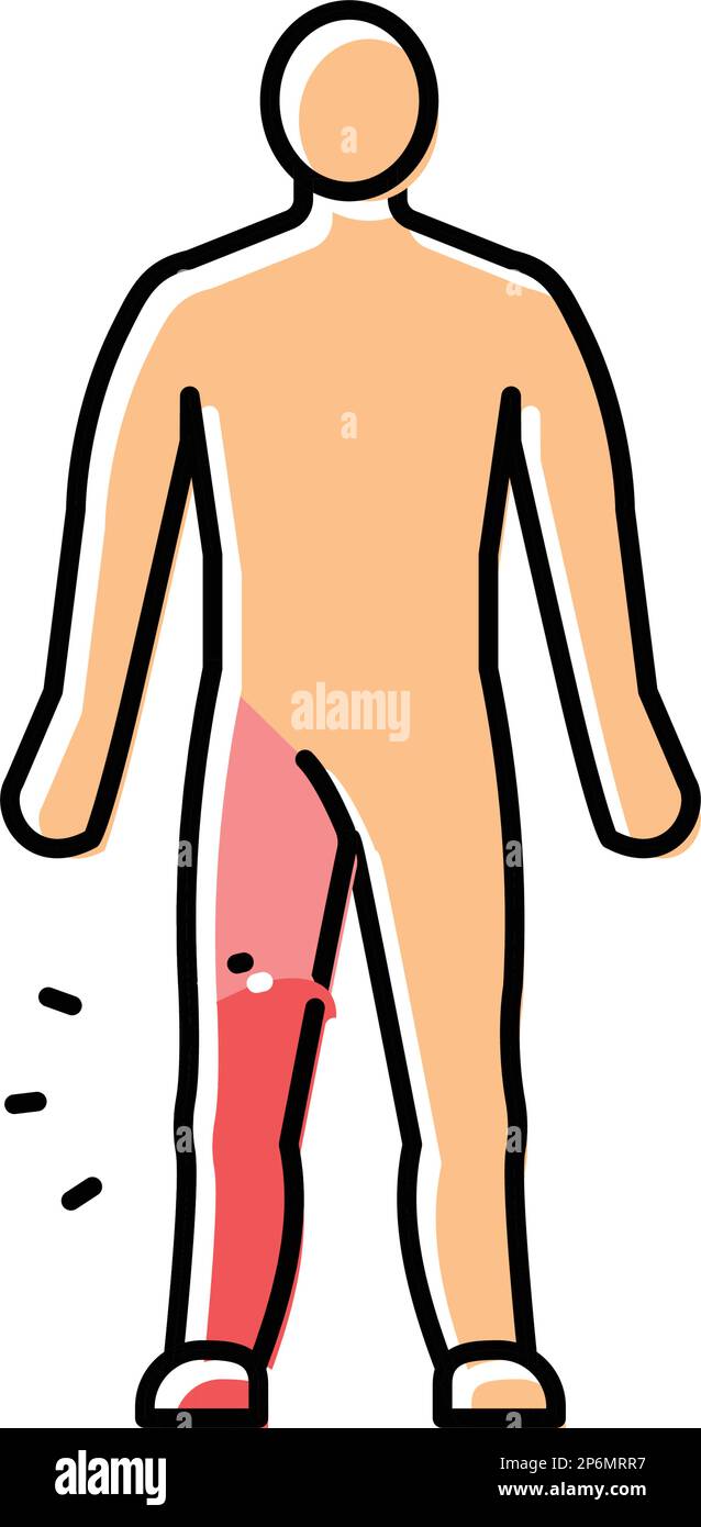 leg pain body ache color icon vector illustration Stock Vector Image ...
