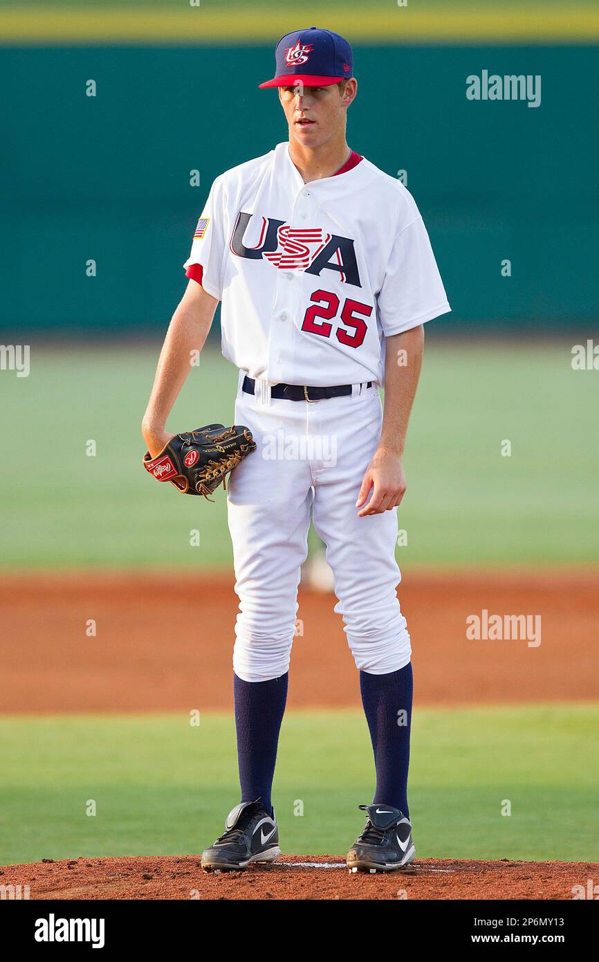 Cole Irvin #25 of the USA 18u National Team looks to his catcher for ...