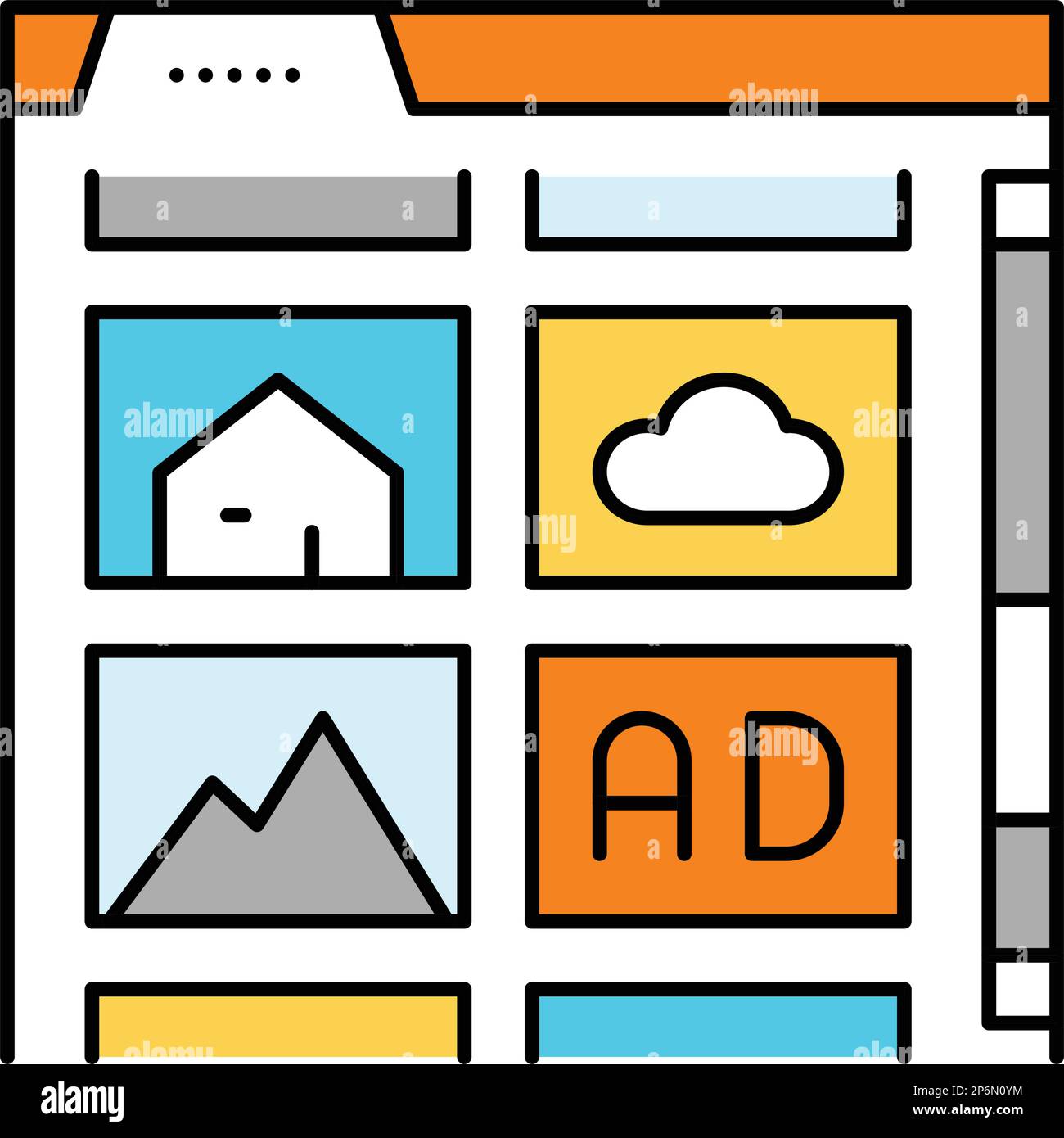 native advertising color icon vector illustration Stock Vector Image ...