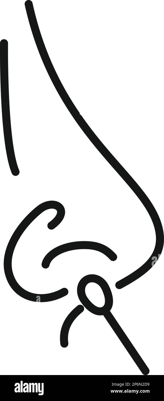 Nose swab check icon outline vector. Corona test. Doctor clinic Stock ...