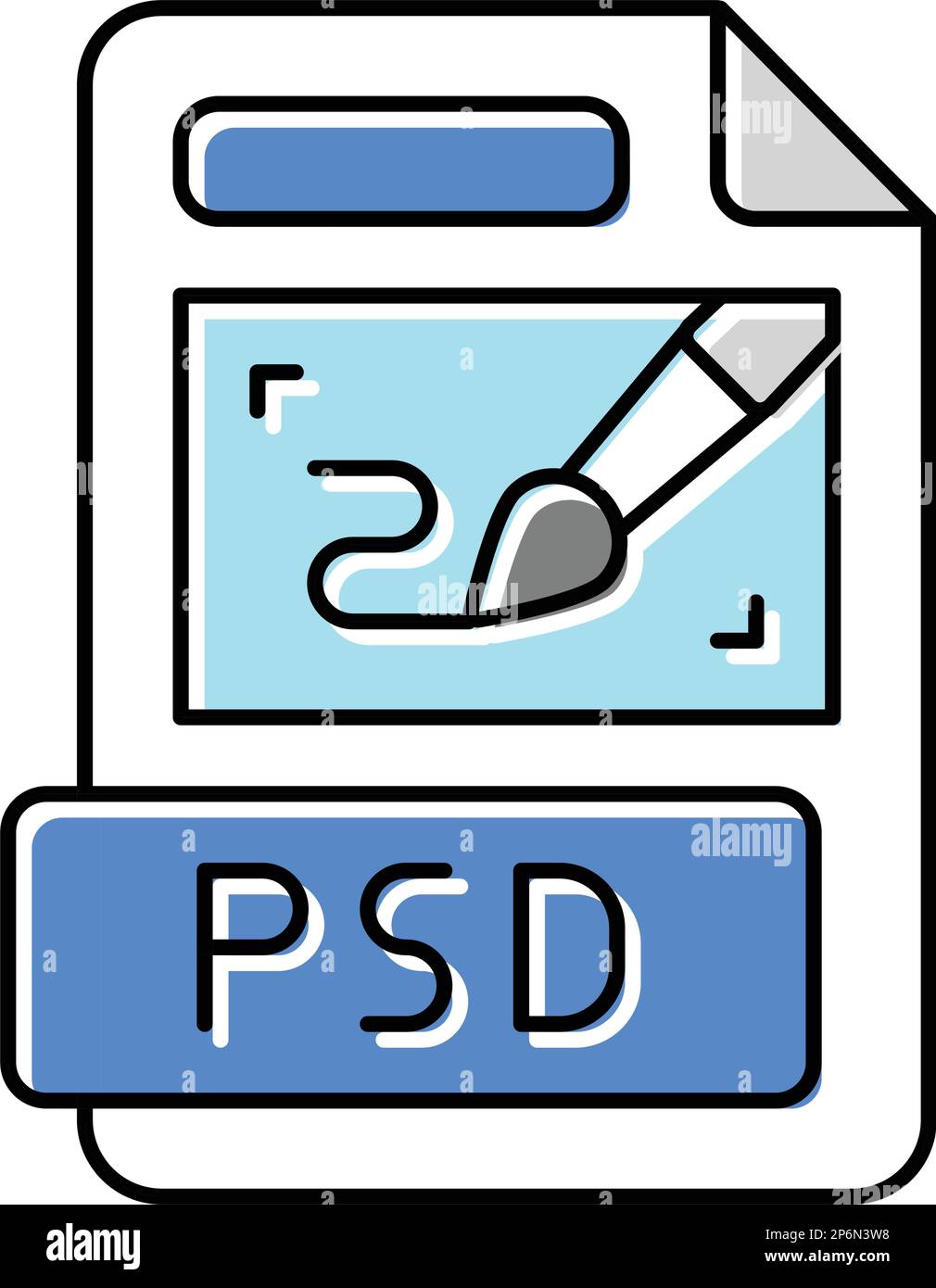 Psd File Format Document Color Icon Vector Illustration Stock Vector