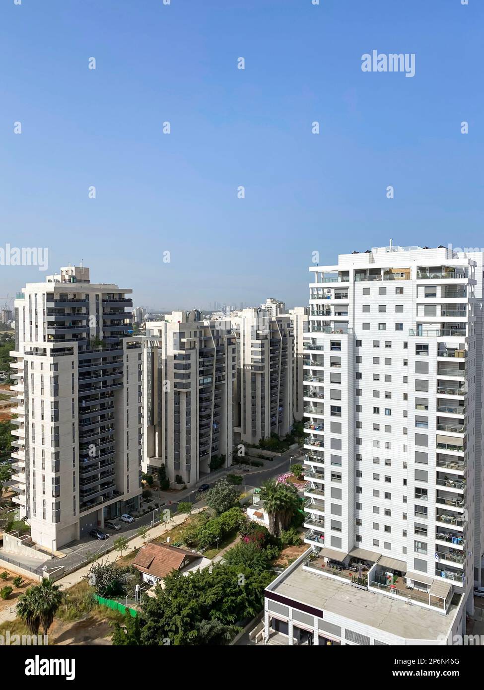 View of multi-storey buildings in modern city Stock Photo - Alamy