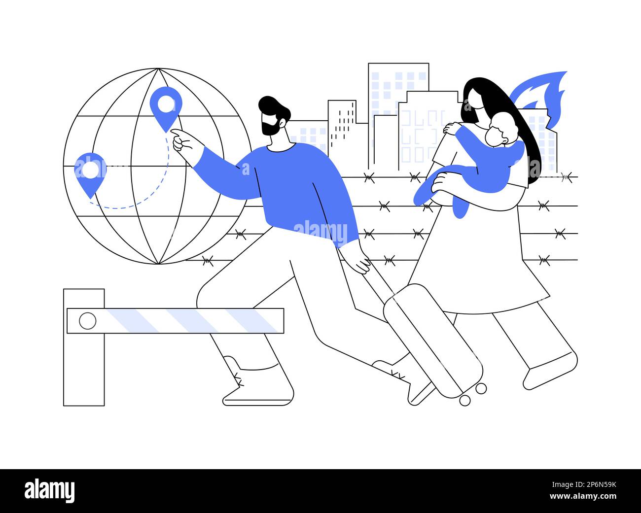 Refugees abstract concept vector illustration Stock Vector Image & Art ...