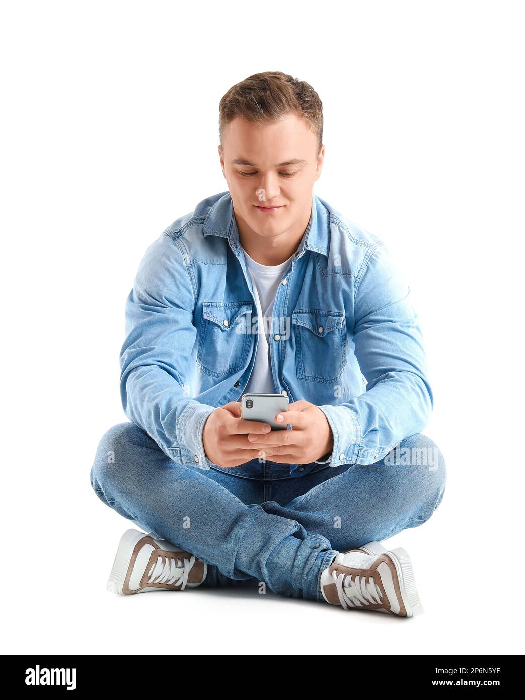 Person using smartphone browsing social Cut Out Stock Images & Pictures ...
