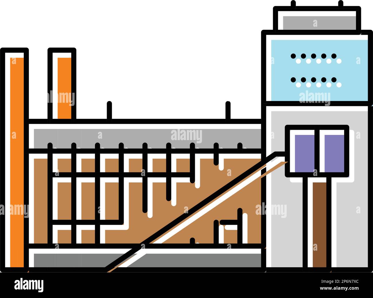 coking plant steel production color icon vector illustration Stock ...