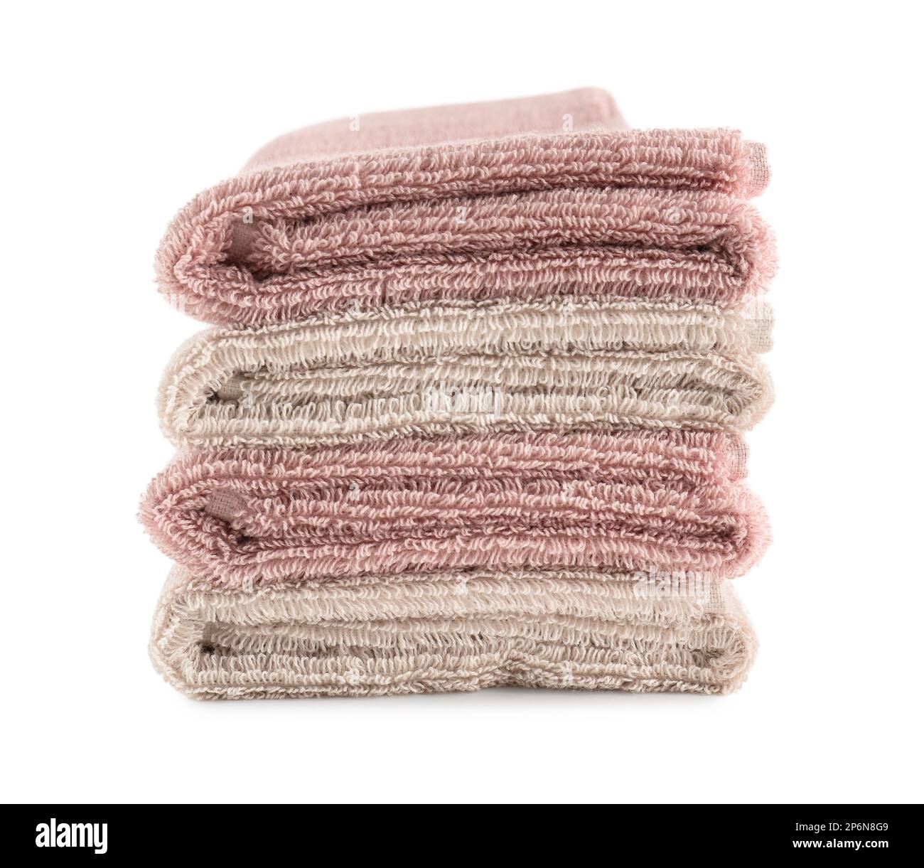 Stack of folded soft towels isolated on white background Stock Photo ...