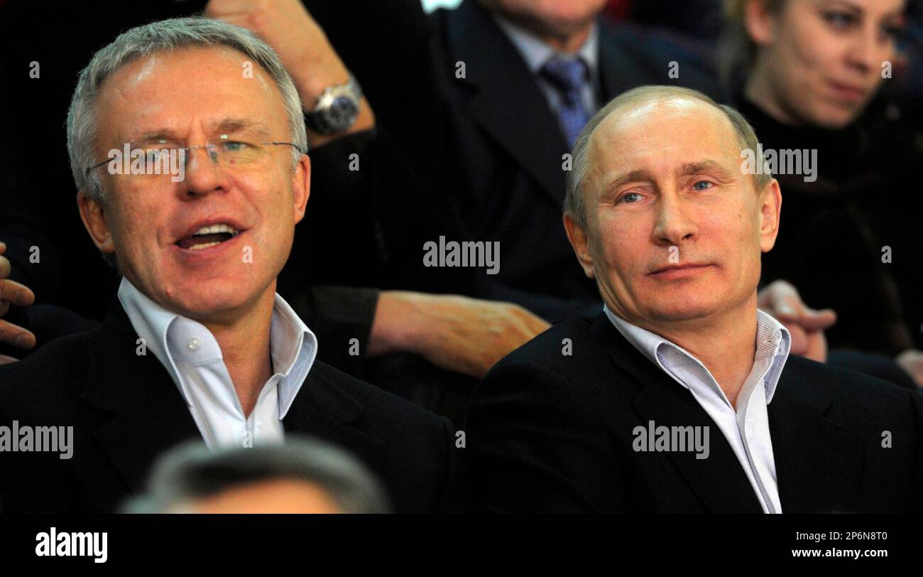 In this photo taken on Saturday, Feb. 4, 2012, Russian Prime Minister Vladimir Putin, right, and ...