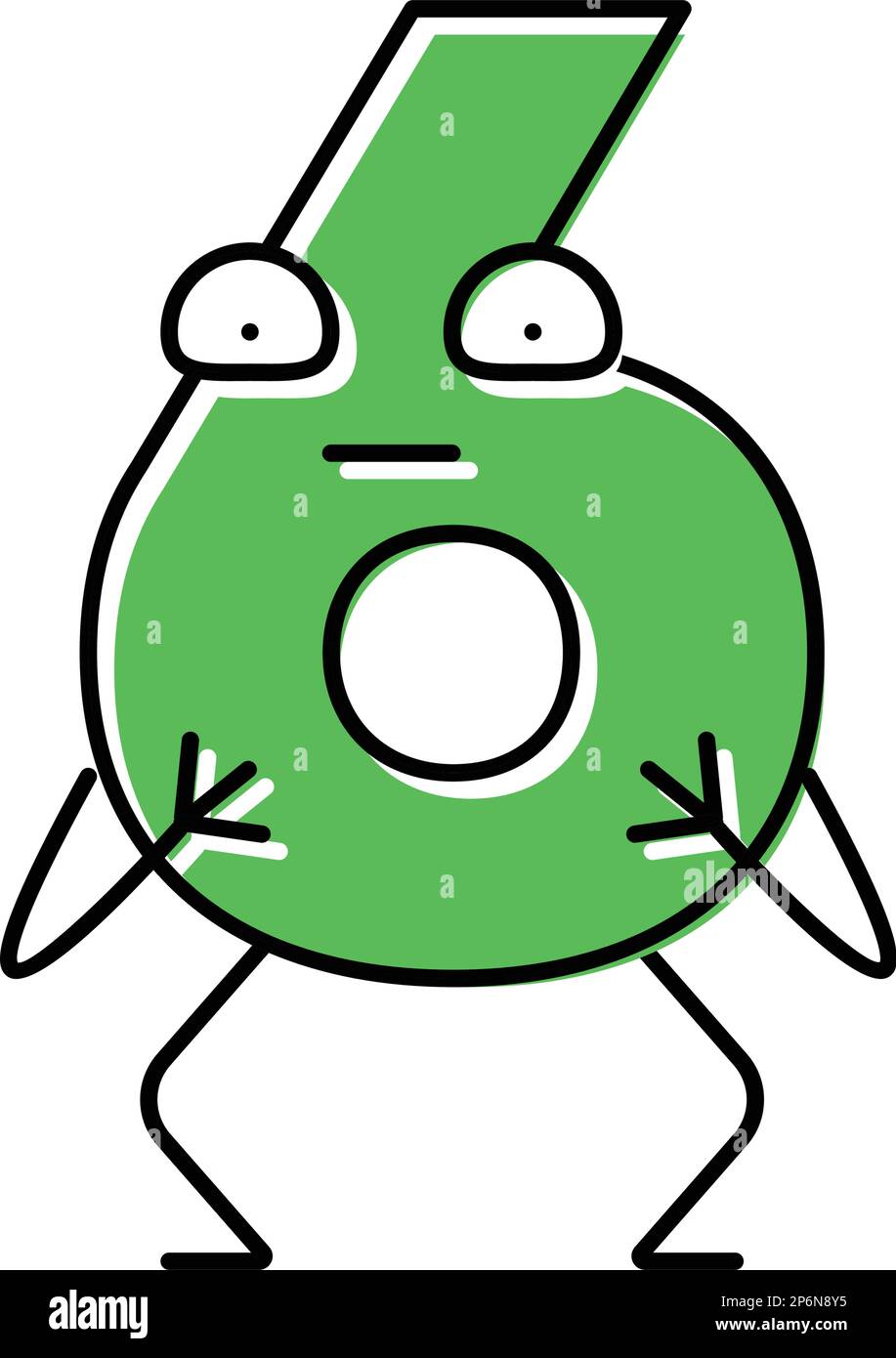 six number character color icon vector illustration Stock Vector Image ...