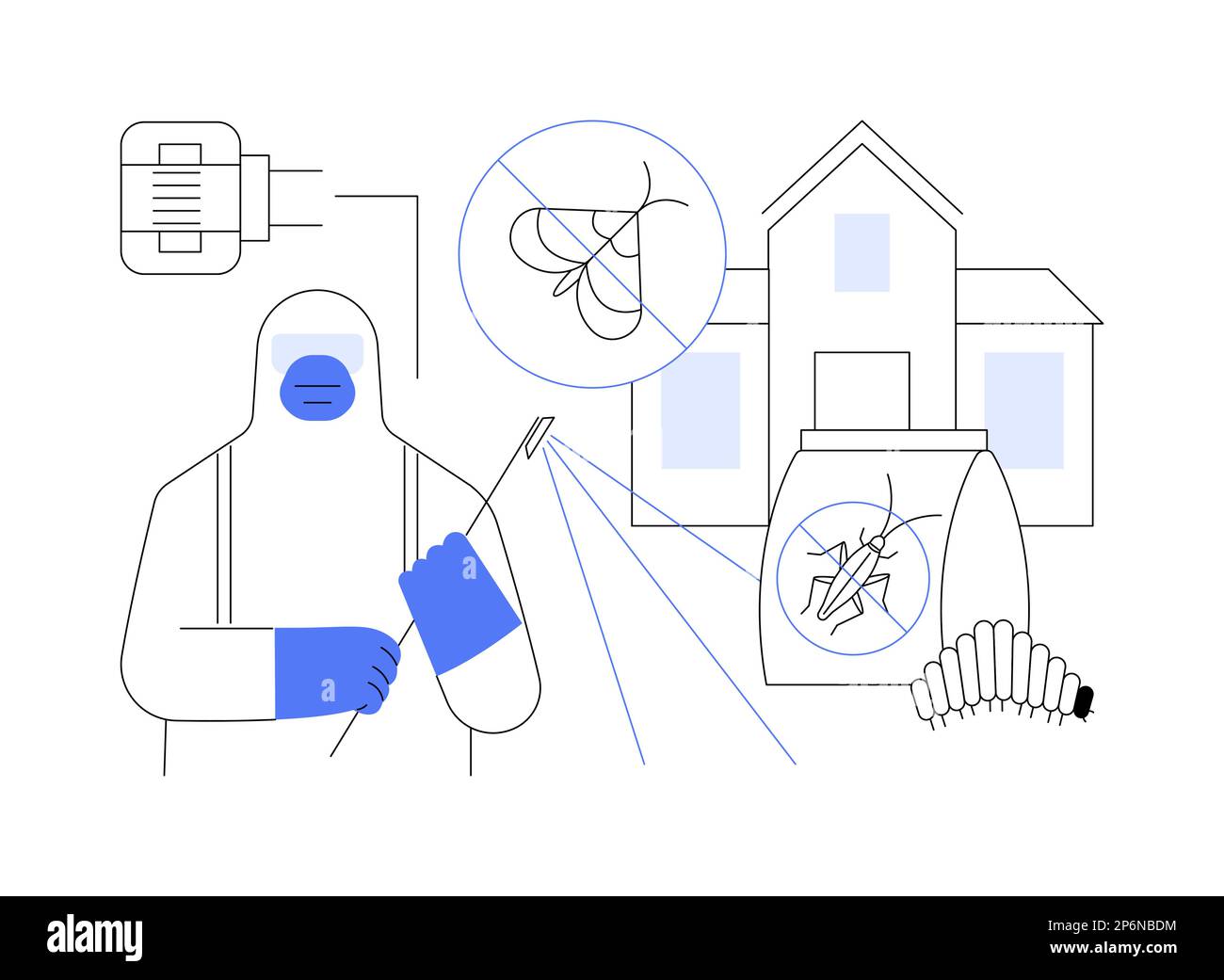 Home pest insects control abstract concept vector illustration Stock ...