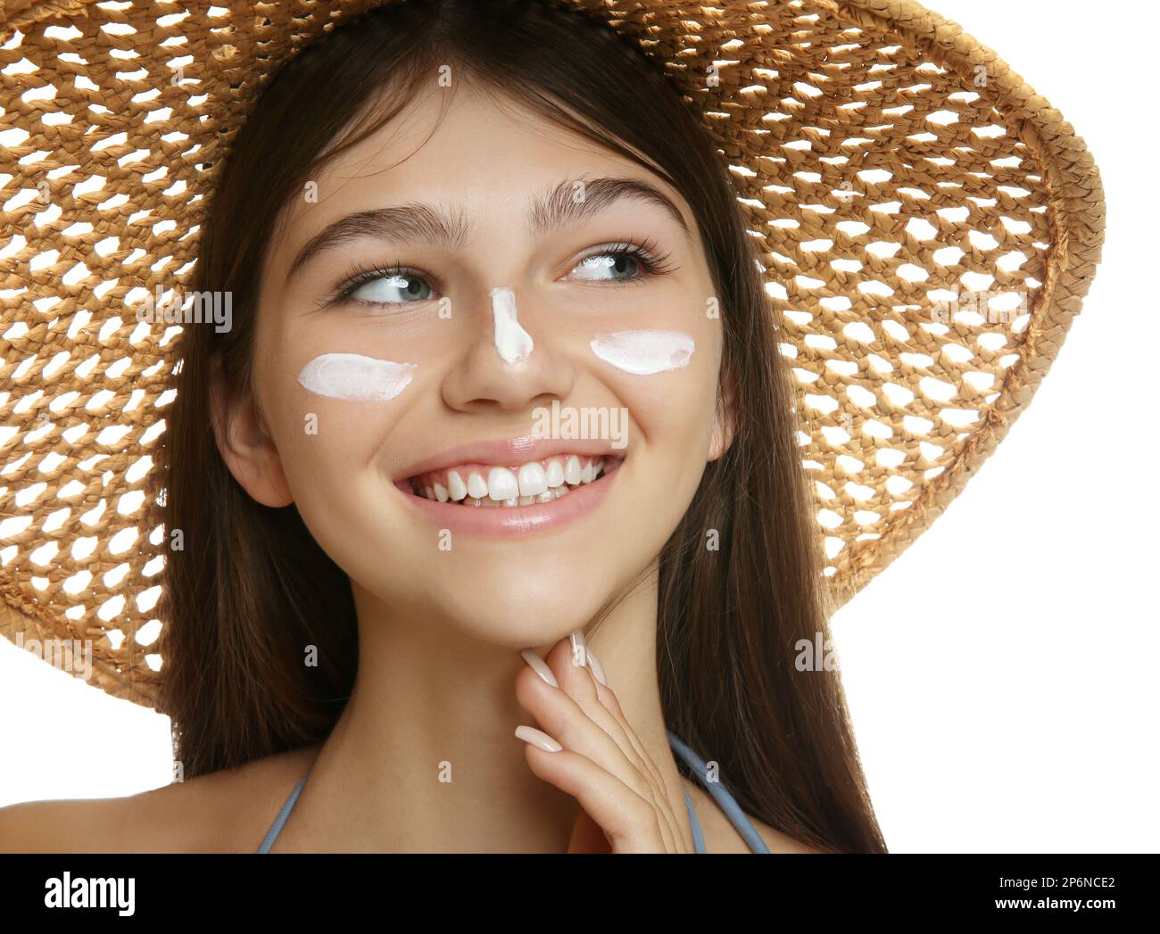 Teen girl sunscreen face hi-res stock photography and images - Alamy