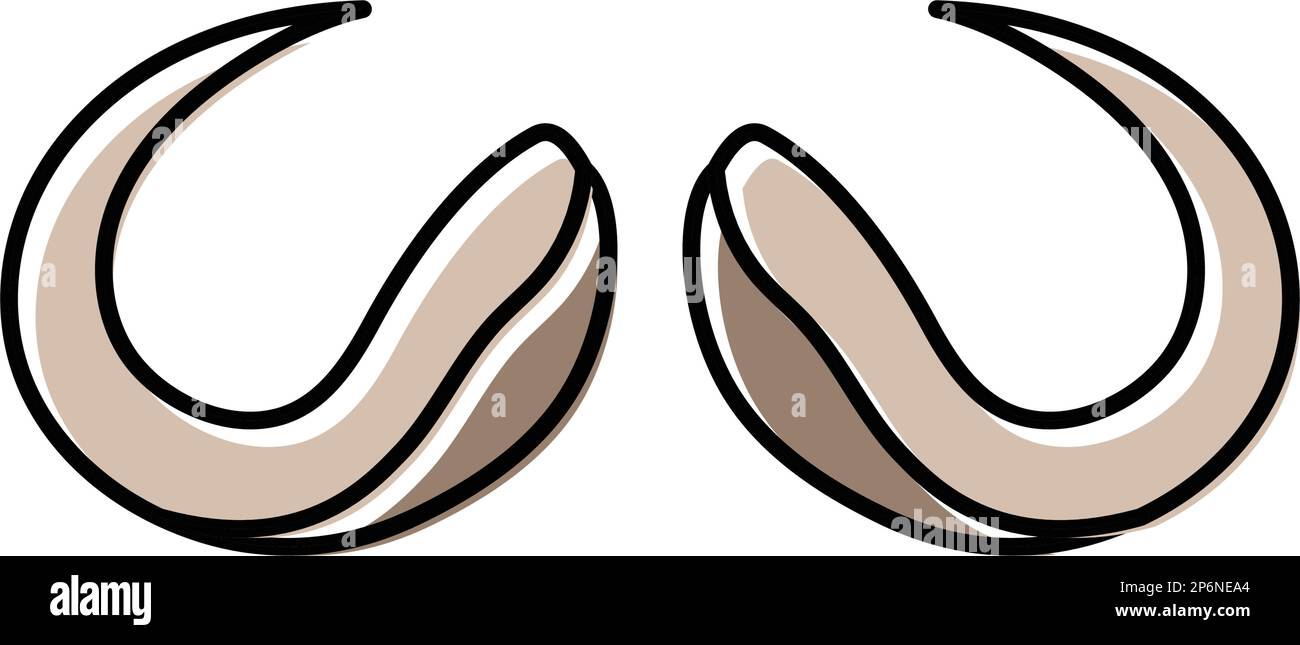 buffalo horn animal color icon vector illustration Stock Vector Image ...